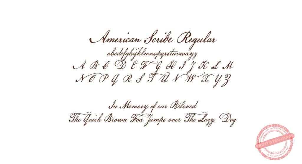 Cursive Script Fonts - Heart to Heart Engravings