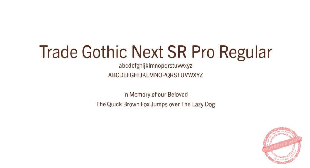 Trade Gothic Next SR Pro - Heart to Heart Engravings