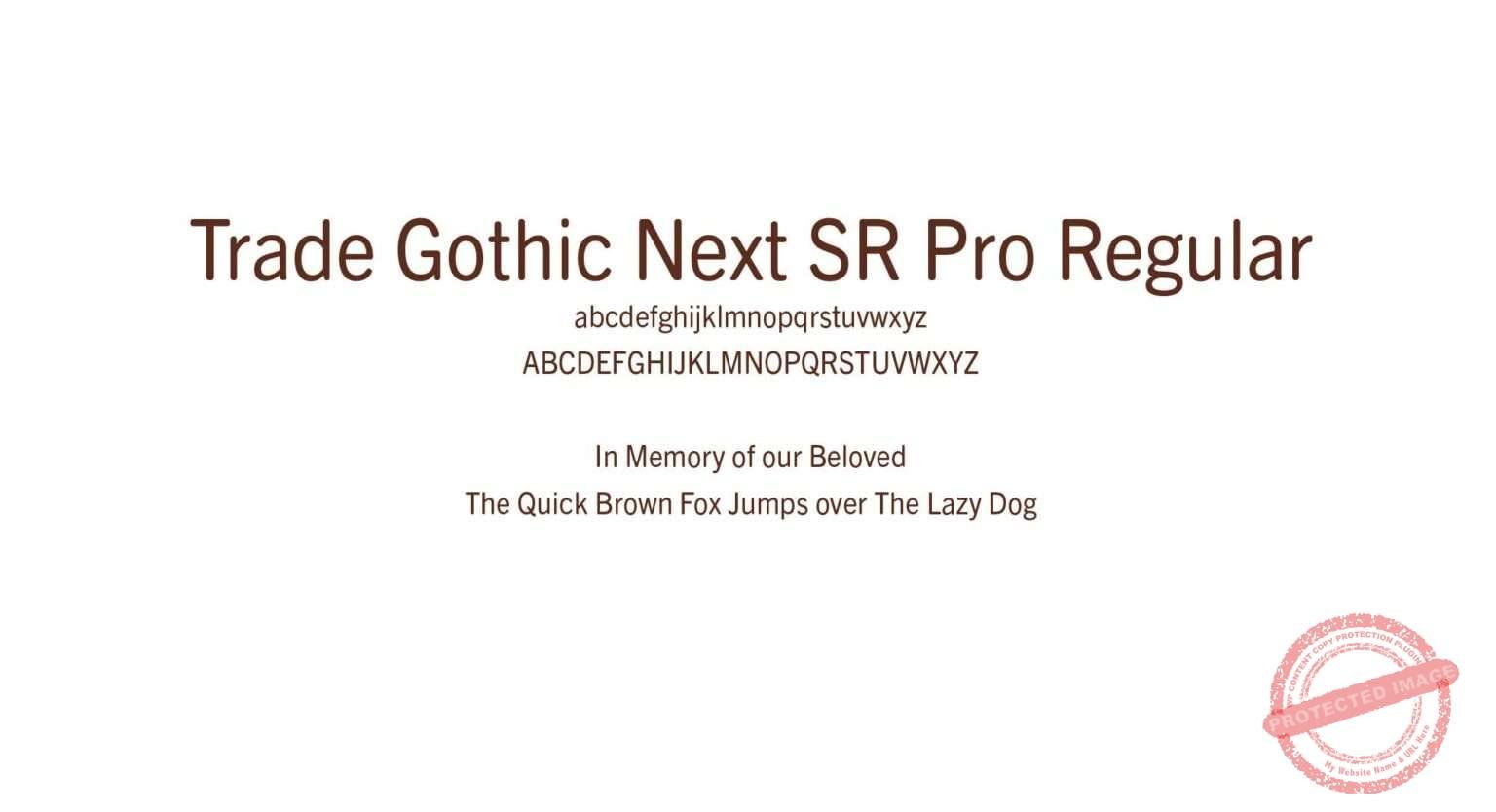 Trade Gothic Next SR Pro - Heart to Heart Engravings